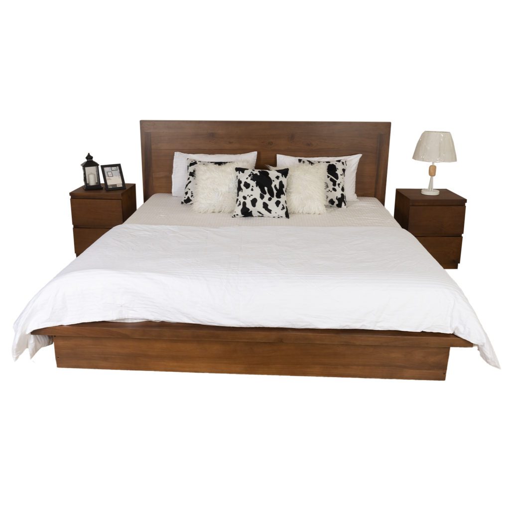 ARALIYA DESIGN BED WITH S STYLE BEDSIDE CUPBOARDS – Singhe Furniture
